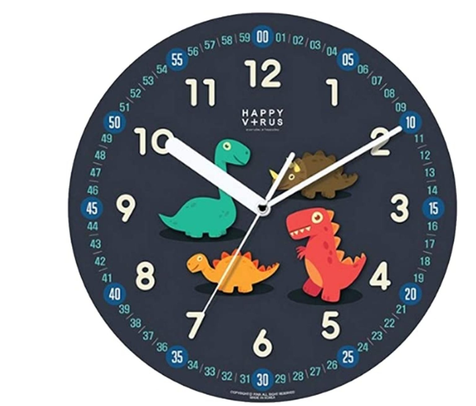 Happy Virus Teaching Clock with Silent Movement | Educational Clock ...