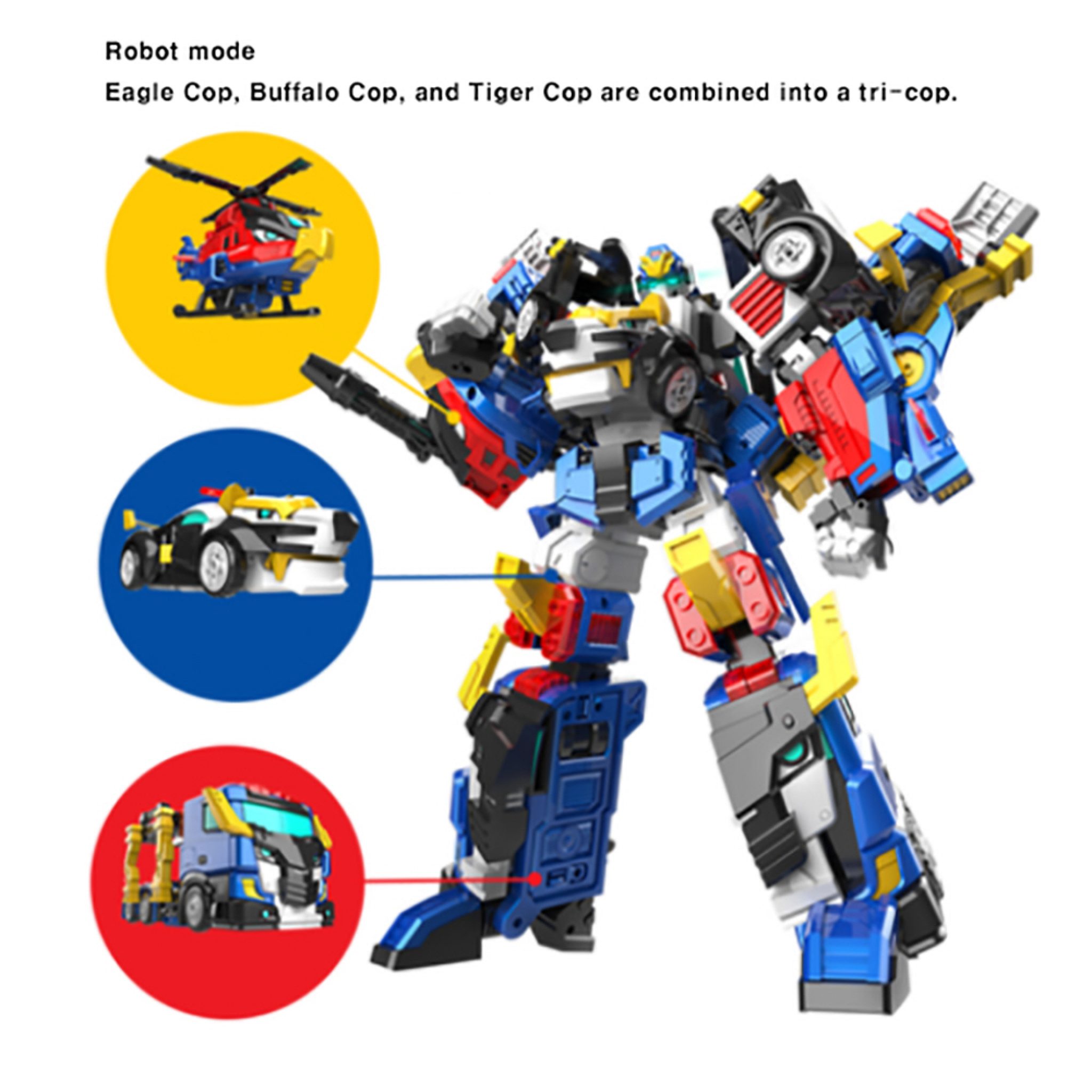 Miniforce Animaltron space police 3 vehicles transform into one robot ...